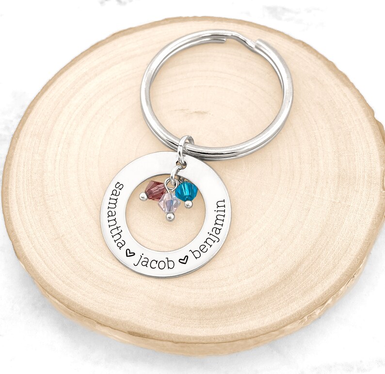 Personalized Keychain for Mom Keychain With Kids Names and | Etsy