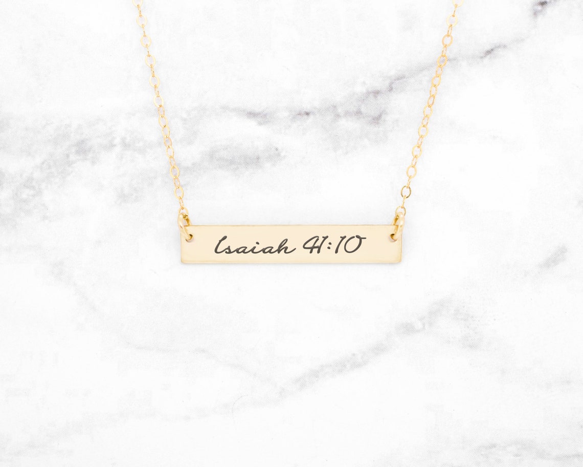 Isaiah 41 10 Rose Gold Bible Verse Necklace Rose Gold - Etsy