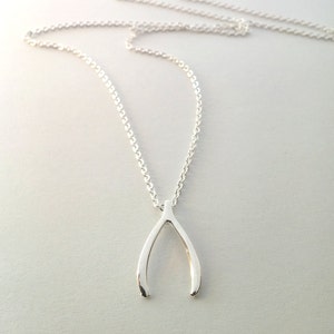 Wishbone Necklace, Wishbone Charm Necklace, Wishbone Pendant Necklace ...