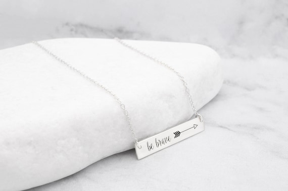 Be Brave Necklace Be Brave Jewelry Motivational Necklace | Etsy
