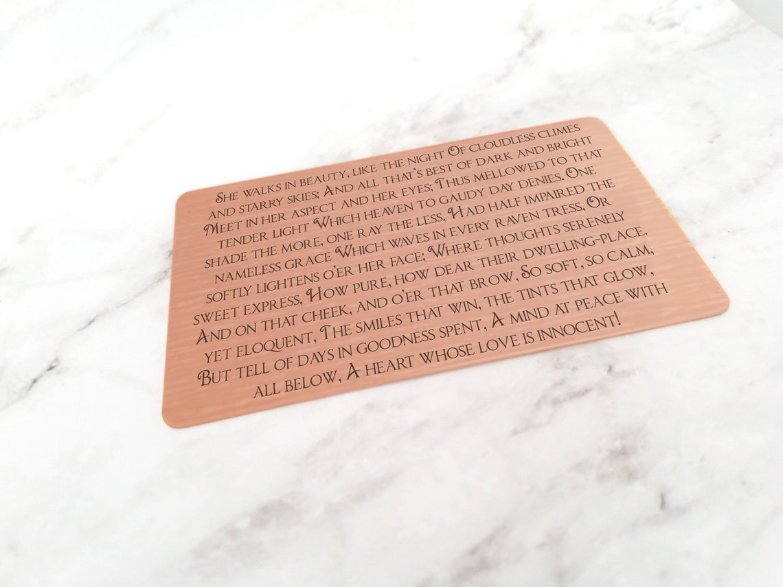 Copper Wallet Insert Copper Wallet Card Personalized Love - Etsy