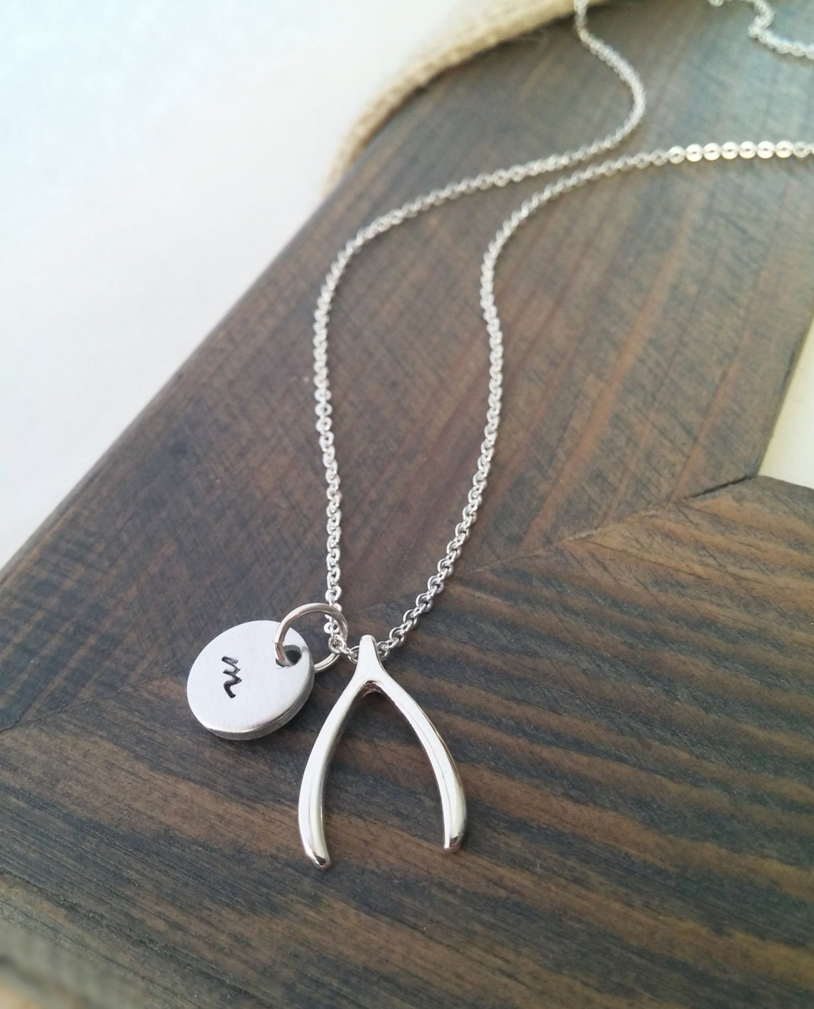 Silver Wishbone Necklace // Personalized Wishbone Necklace // - Etsy Canada