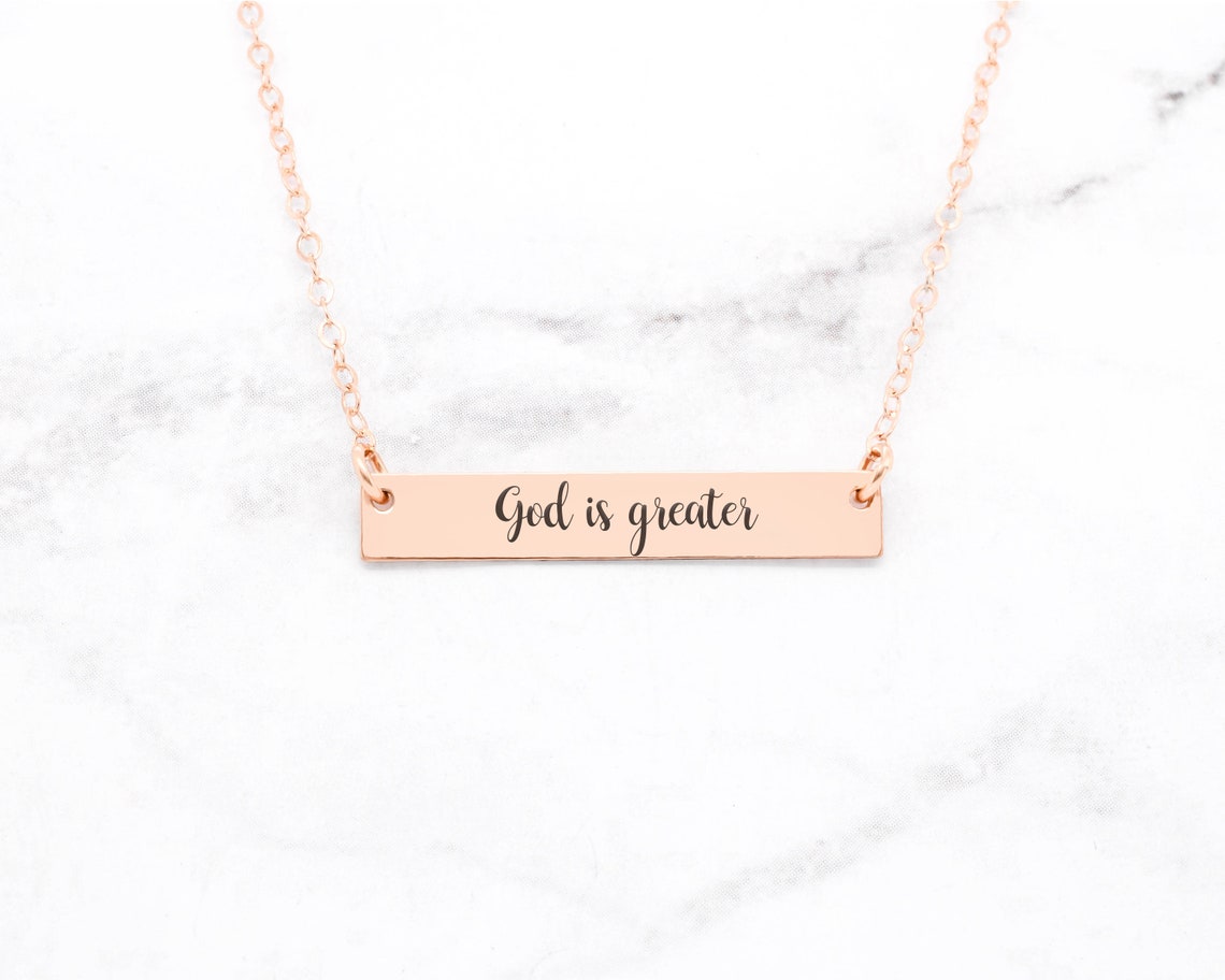 Gold God is Greater Jewelry Gold Christian Necklace God is - Etsy