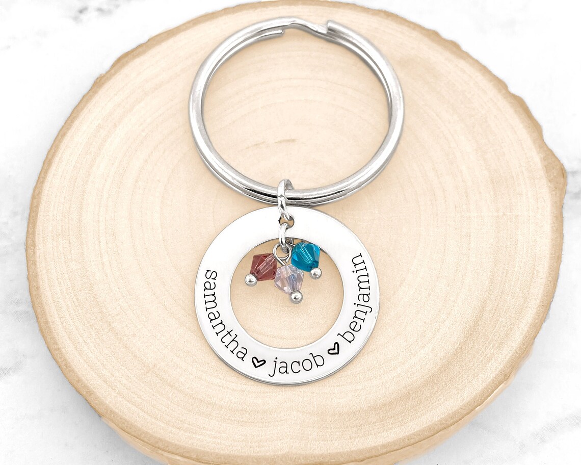 Personalized Keychain for Mom Keychain With Kids Names and | Etsy