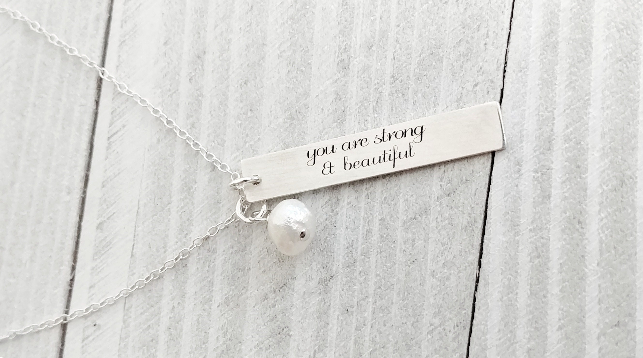 Inspiration Jewelry // Motivation Necklace // You Are Strong and ...