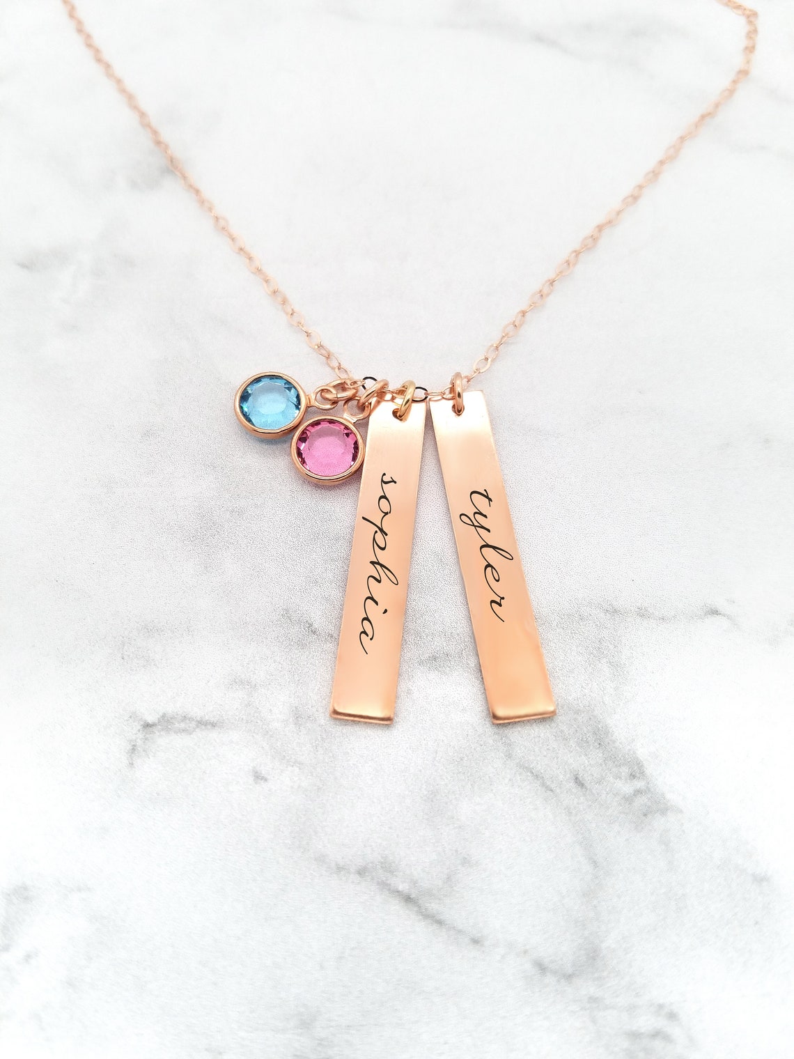 Personalized Kids Name Necklace • Birthstone Name Necklace ...