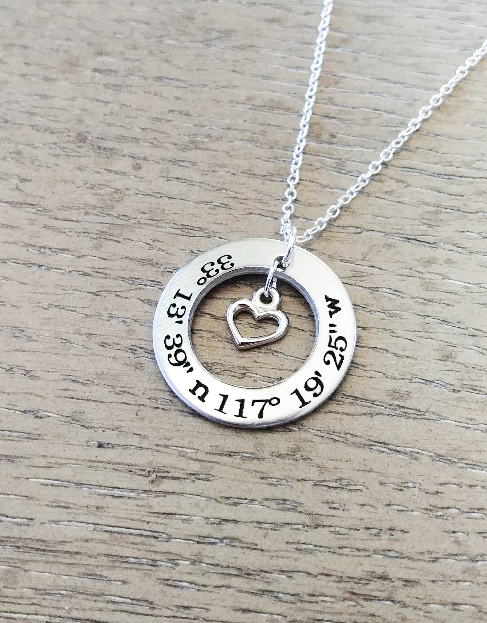 Coordinate Necklace - Personalized Latitude Longitude Necklace - Custom ...