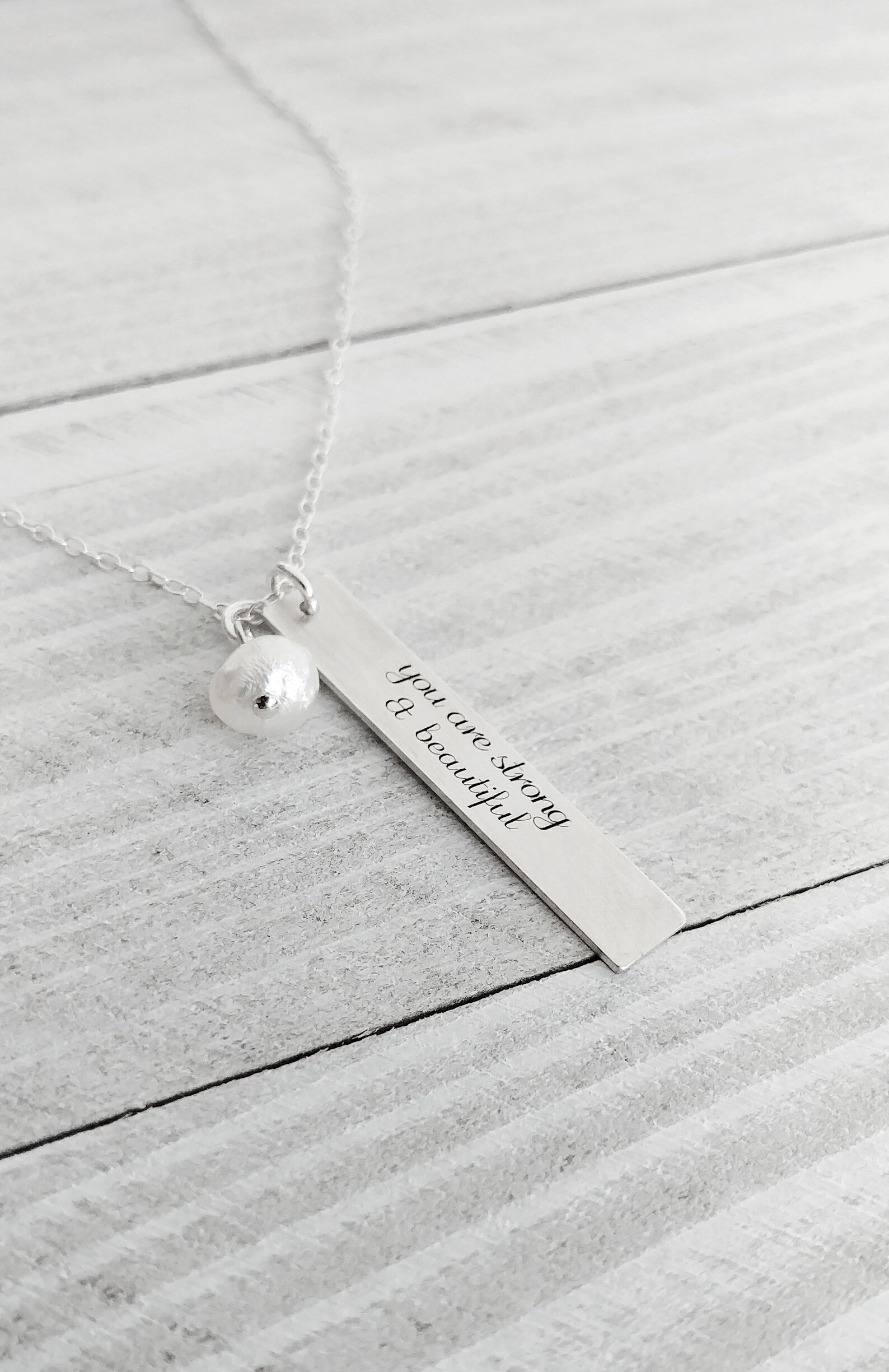 Inspiration Jewelry // Motivation Necklace // You Are Strong and ...