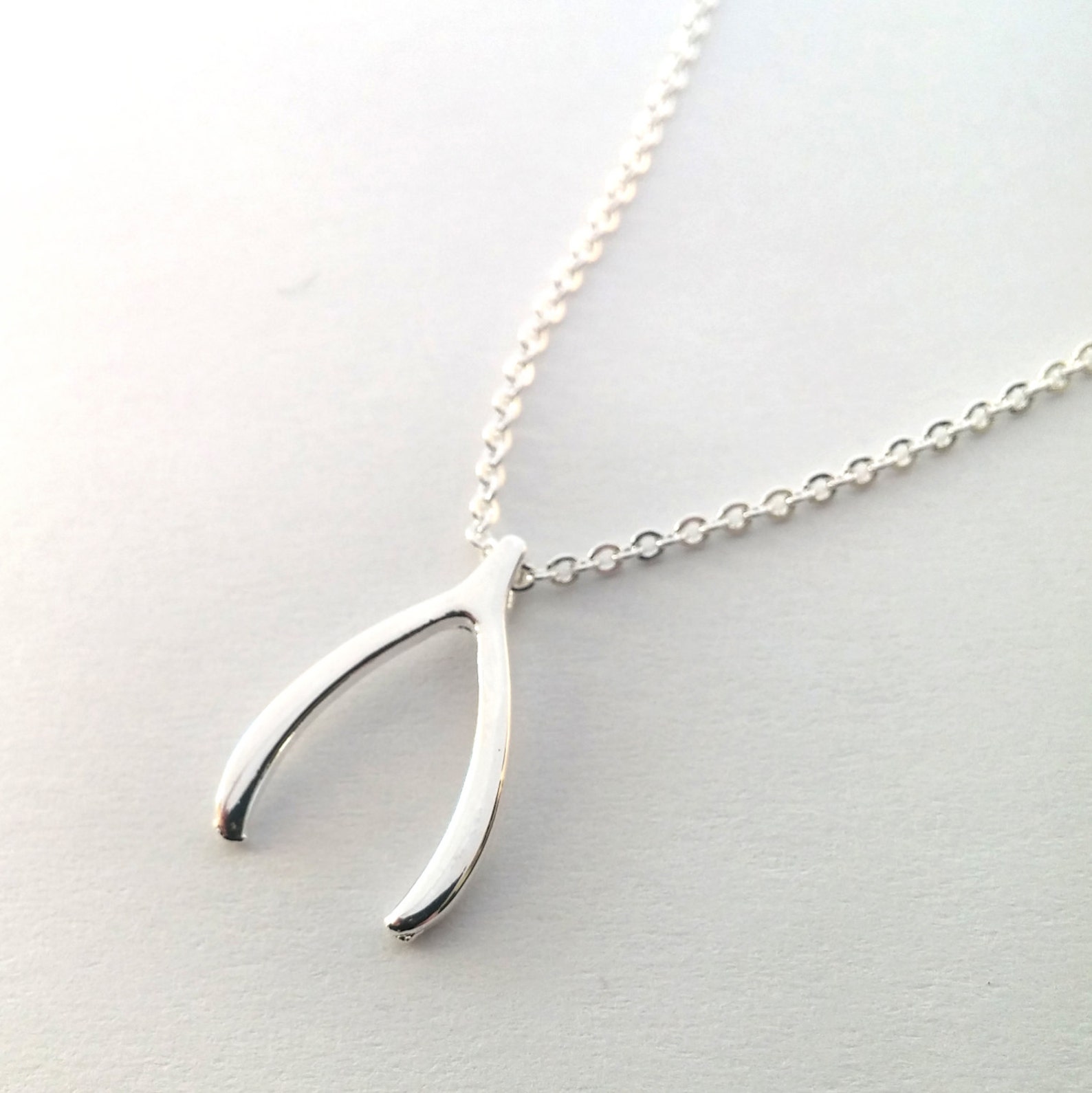Wishbone Necklace Wishbone Charm Necklace Wishbone Pendant - Etsy