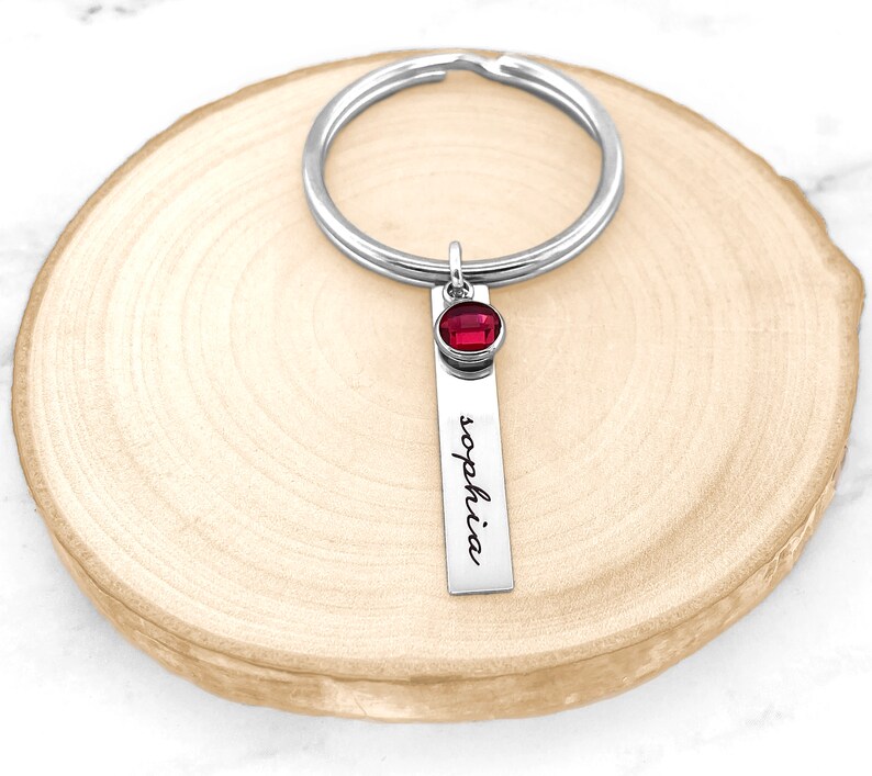 NEW Personalized Kids Name Keychain • Birthstone Name Keychain ...