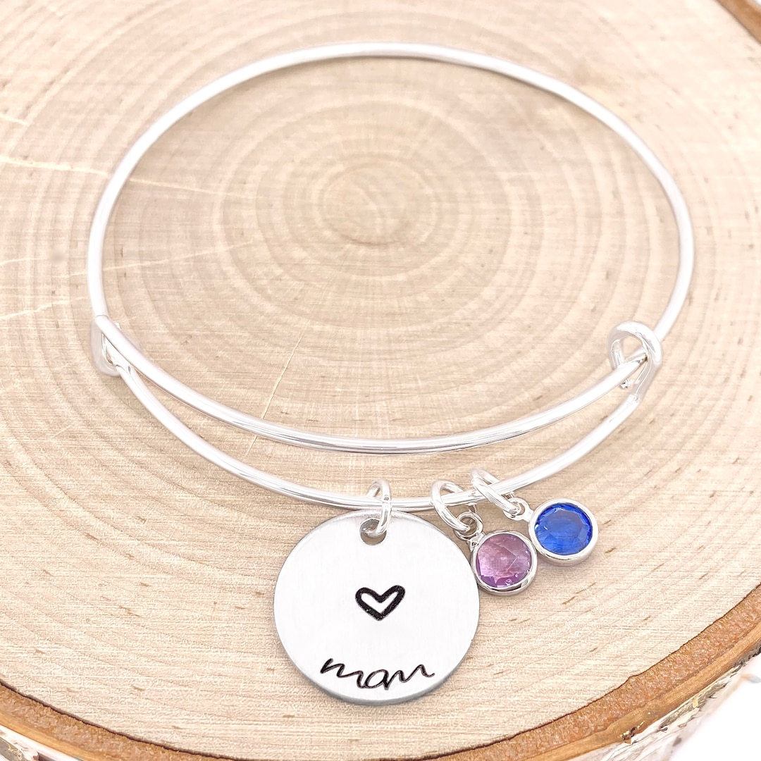 Mom Bangle Bracelet, Gift for Mom, New Mom Bracelet, Family Bracelet ...