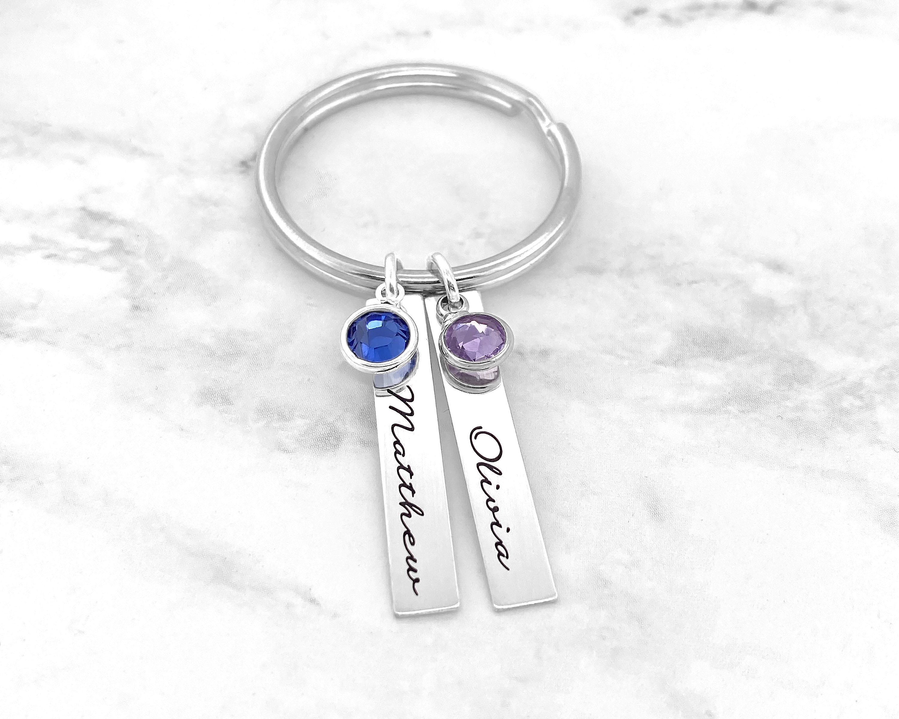NEW Personalized Kids Name Keychain • Birthstone Name Keychain ...