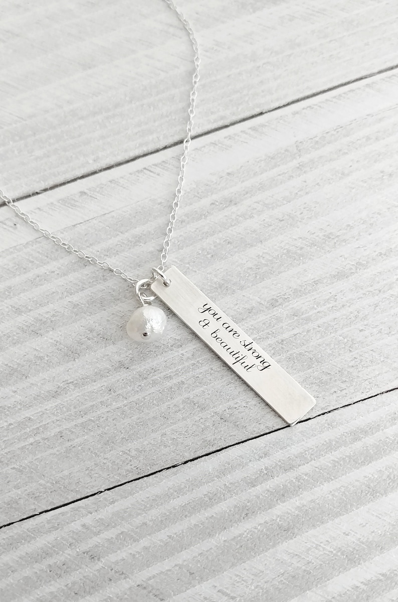 Inspiration Jewelry // Motivation Necklace // You Are Strong and ...