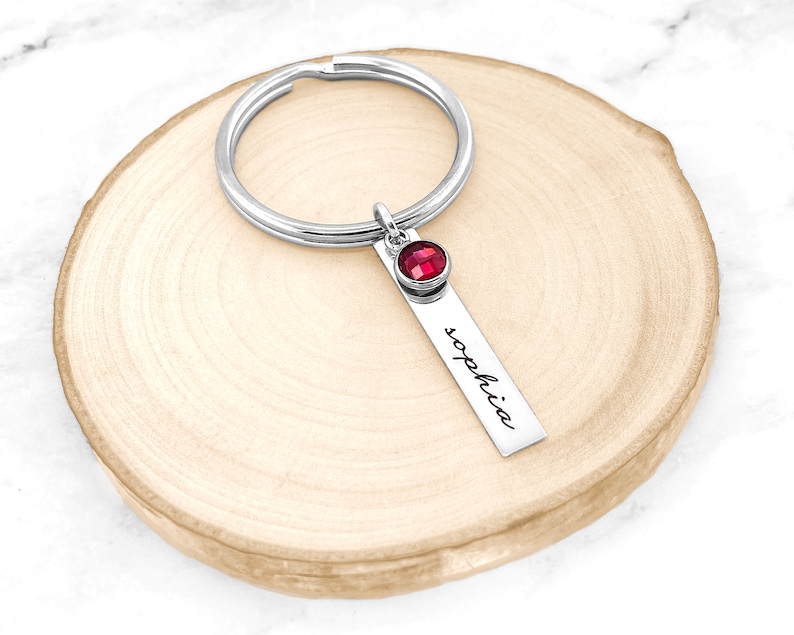 NEW Personalized Kids Name Keychain • Birthstone Name Keychain ...