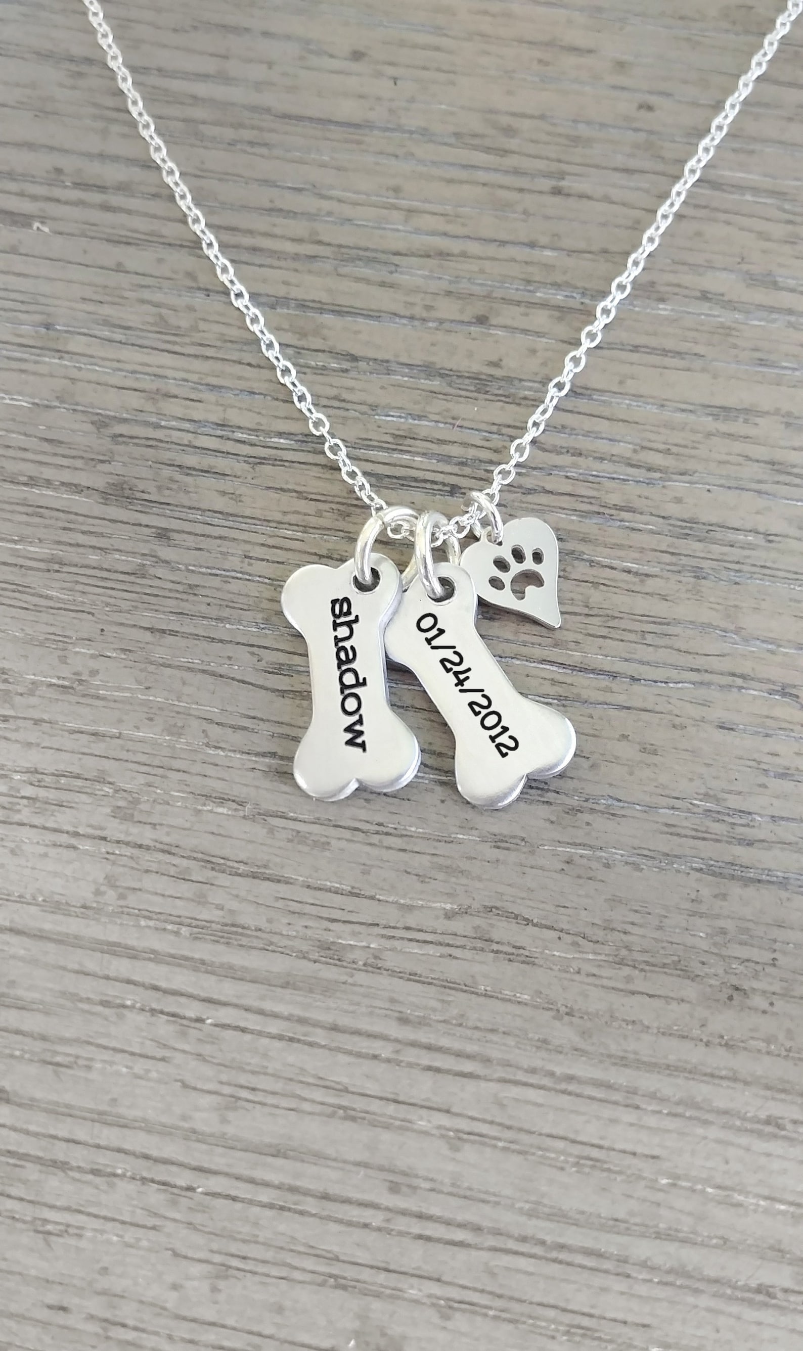 Dog Bone Necklace • Dog Paw Necklace • Custom Dog Jewelry ...