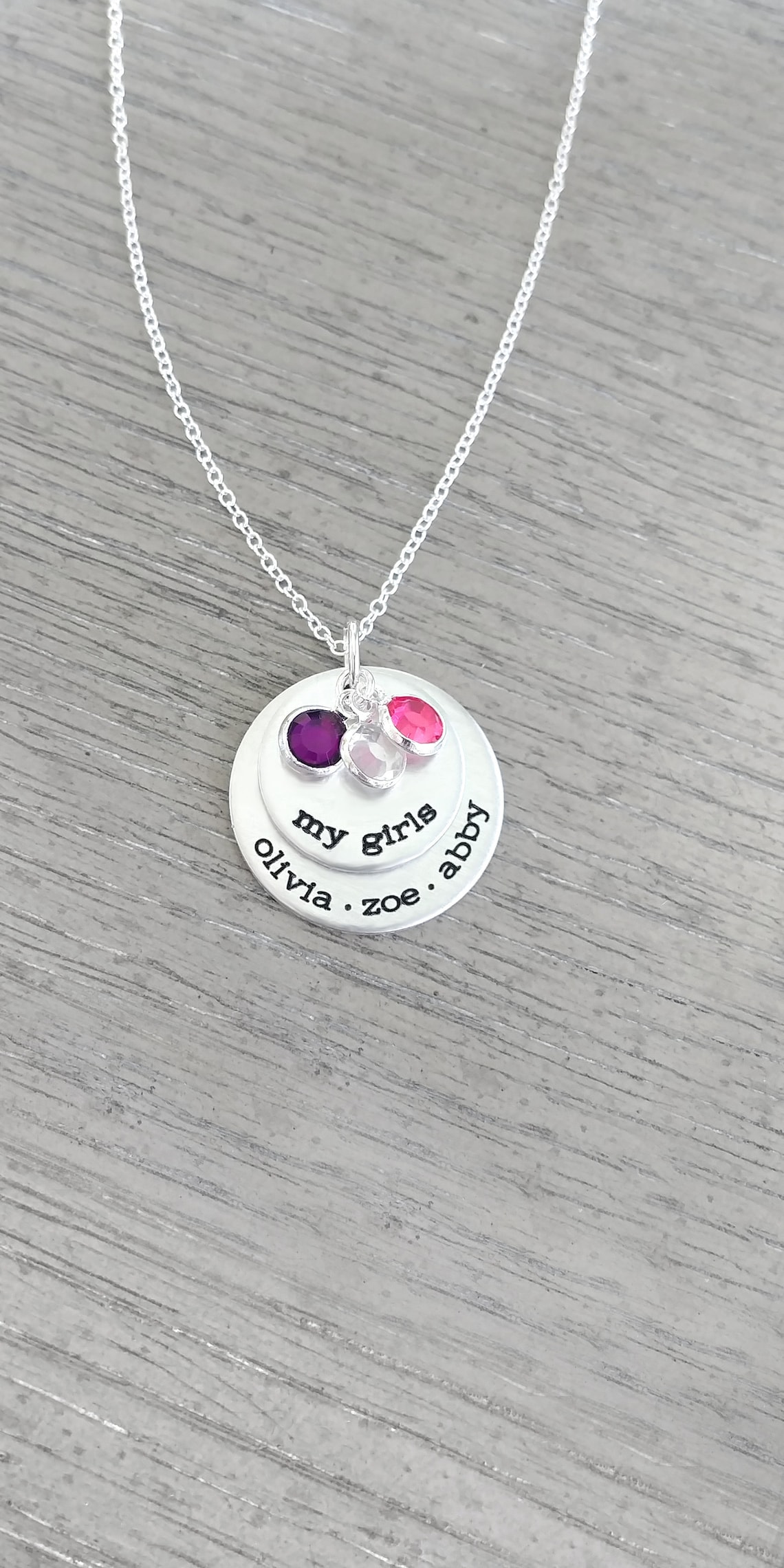 My Girls Necklace / Personalized Family Necklace With Kids | Etsy