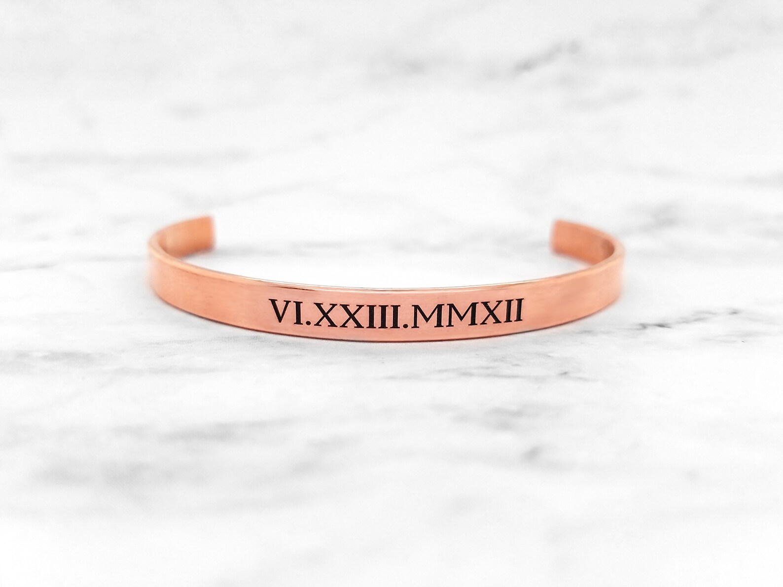 Roman Numeral Bracelet Copper Anniversary Gift Seventh - Etsy