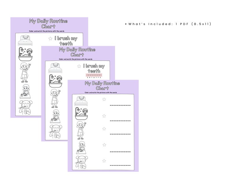 Kids Daily Routine Chart Printable – Morning & Evening Schedule ...