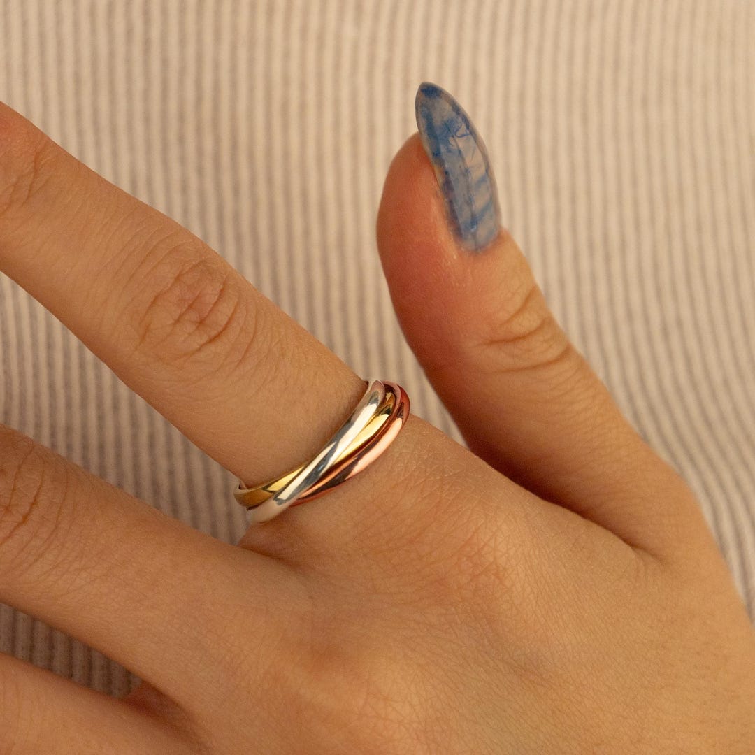Russian Wedding Interlocking Mixed Band Fidget Rings | Anxiety Ring ...
