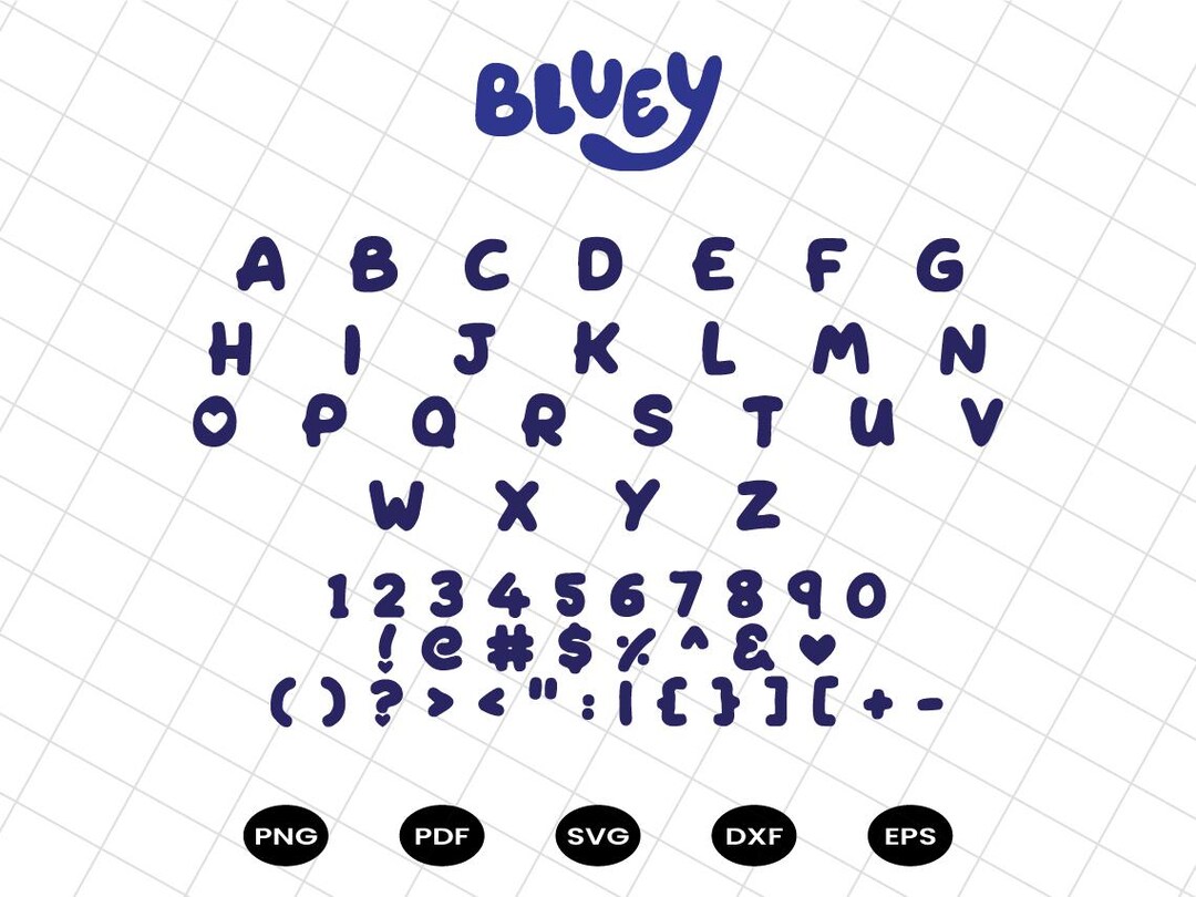 Bluey Font Bundle, Kids SVG Fonts, Digital Download, Halloween Style ...