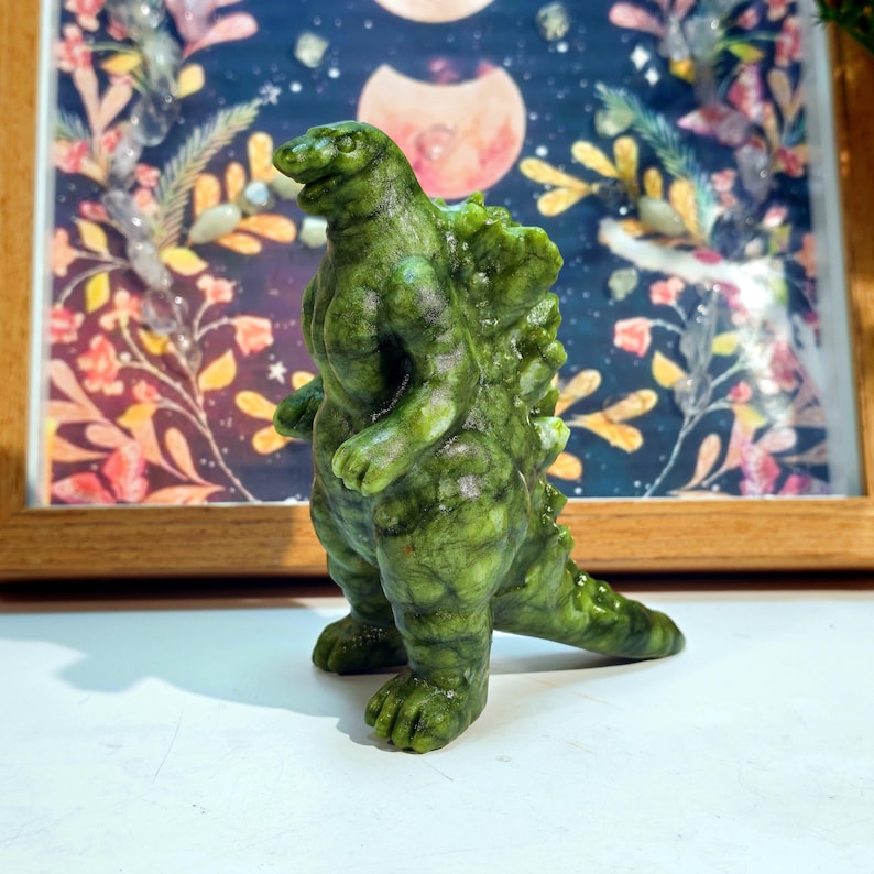 Green Jade Godzilla Hand Carved Collectible Sculpture Two Sizes ...