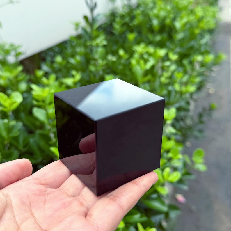 Natural Obsidian Cube,polished Crystal Square,healing Protectio,feng ...