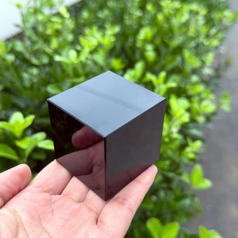 Natural Obsidian Cube,polished Crystal Square,healing Protectio,feng ...