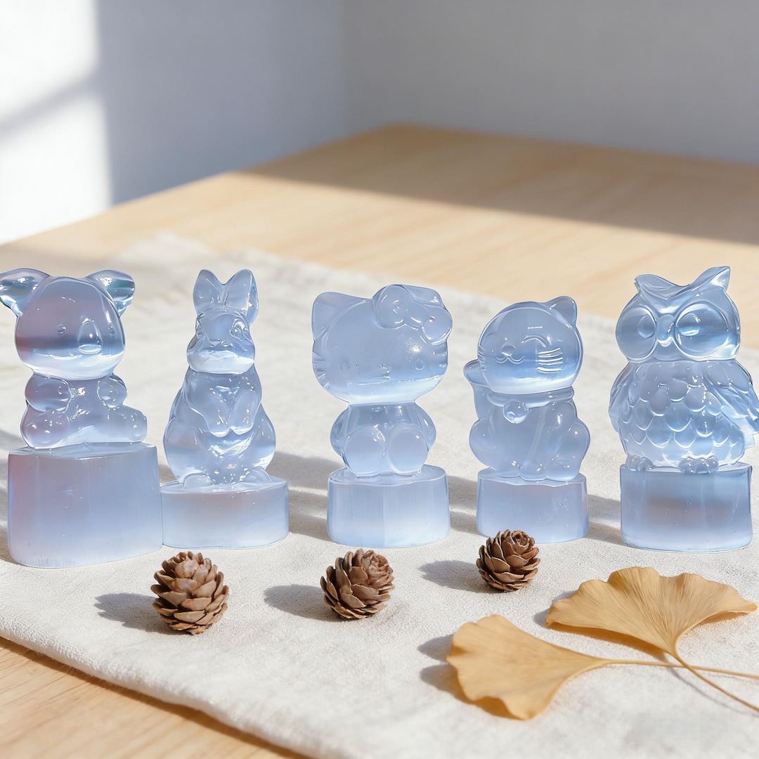 Selenite Carved Assorted Figurines (koala/rabbit/hellokitty/lucky Cat ...