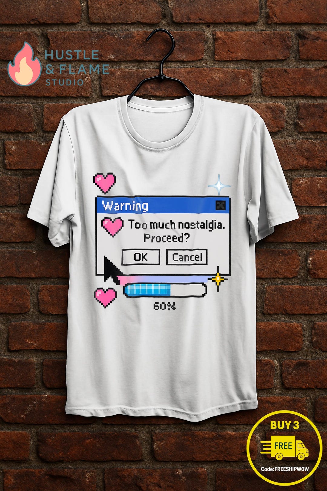 Y2K Pixel Pop-up Warning T-shirt,y2k Chrome,chrome Alphabet,purple ...