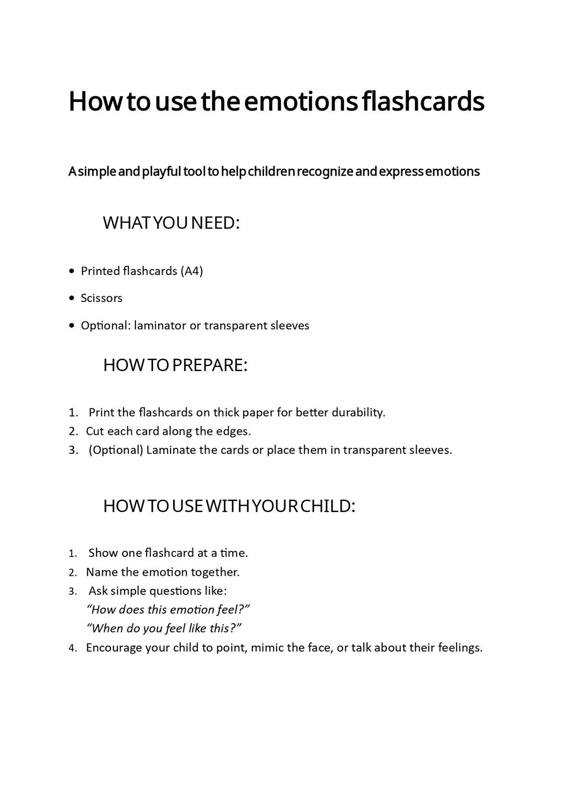 Printable Emotion Flashcards for Kids | Bilingual English Spanish ...
