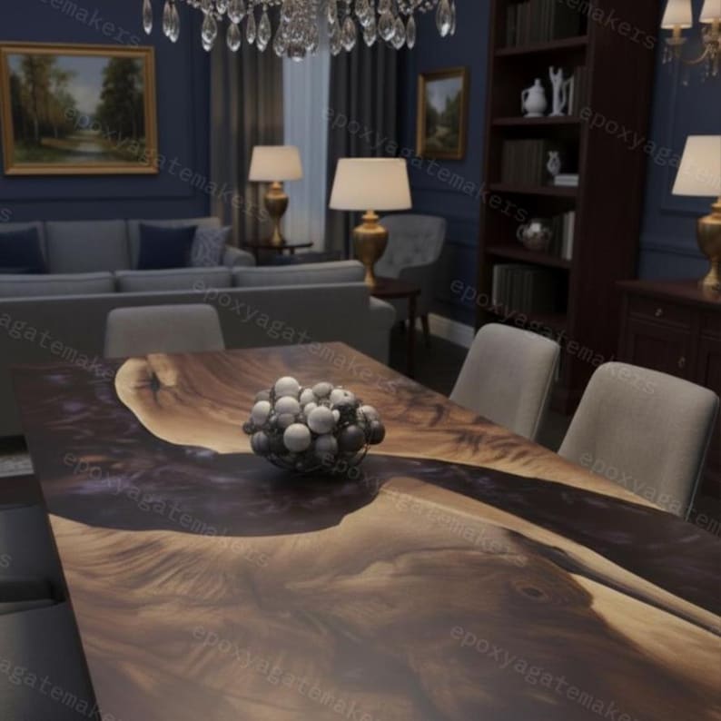 Purple Epoxy River Table Top | Live Edge Walnut Wood Resin Tabletop ...