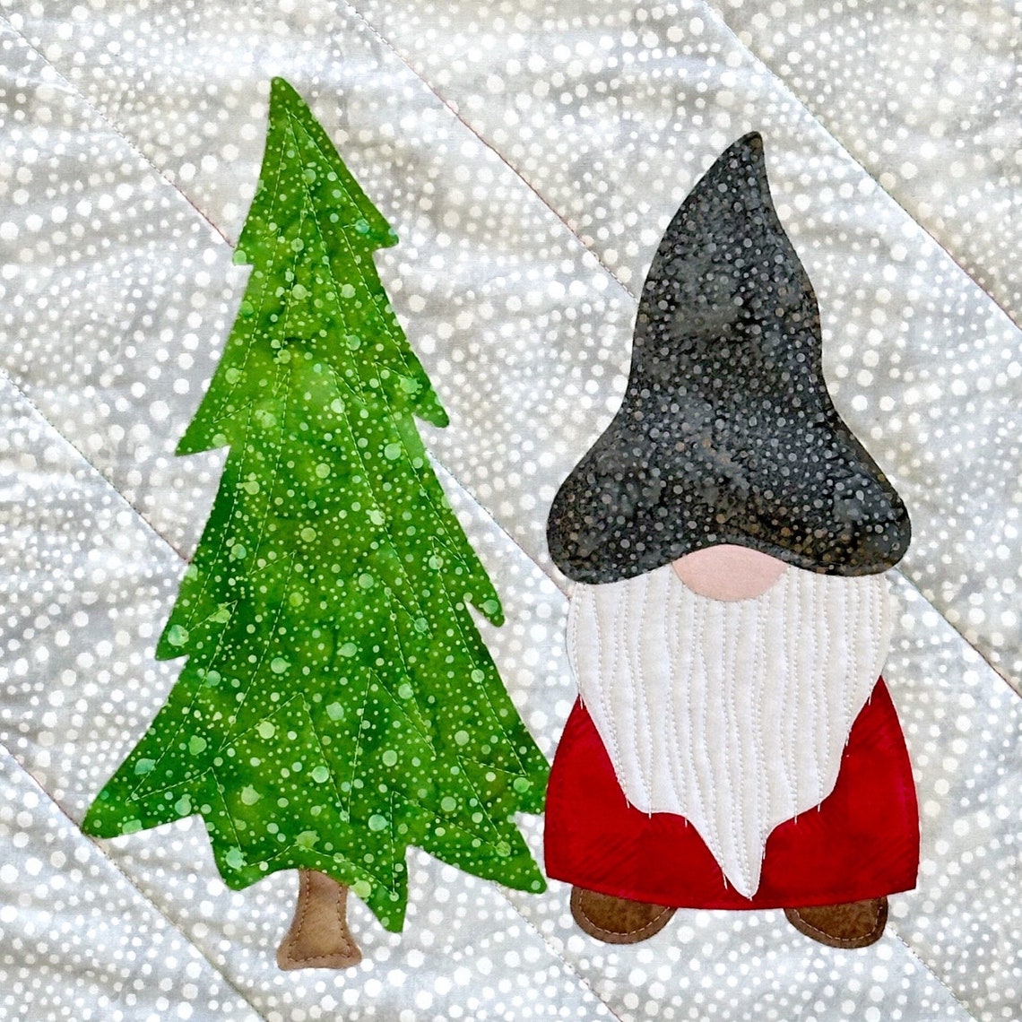 Gnome & Pine Tree Appliqué Pattern to Add to Your Quilted Fabric Table ...