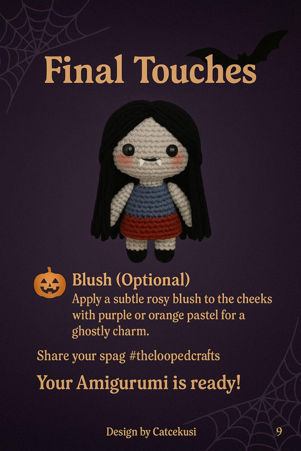 Amigurumi Crochet Pattern – Halloween Marceline Doll | Spooky Amigurumi ...