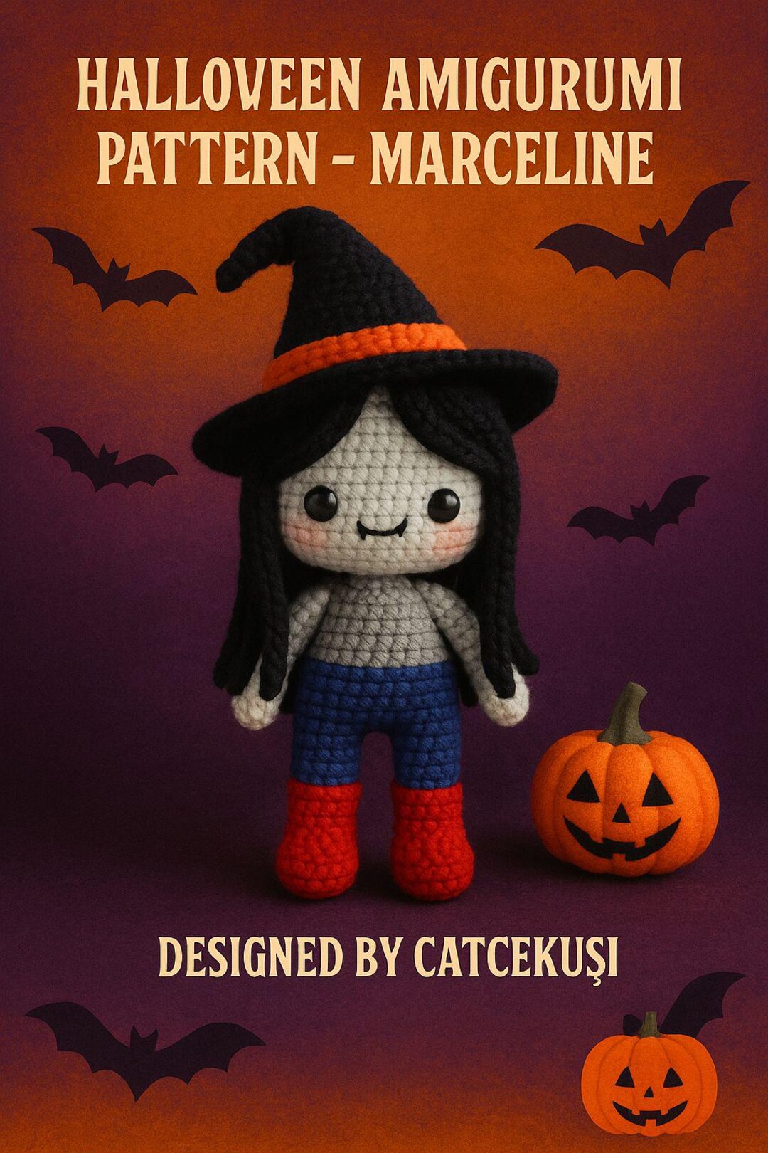 Amigurumi Crochet Pattern – Halloween Marceline Doll | Spooky Amigurumi ...