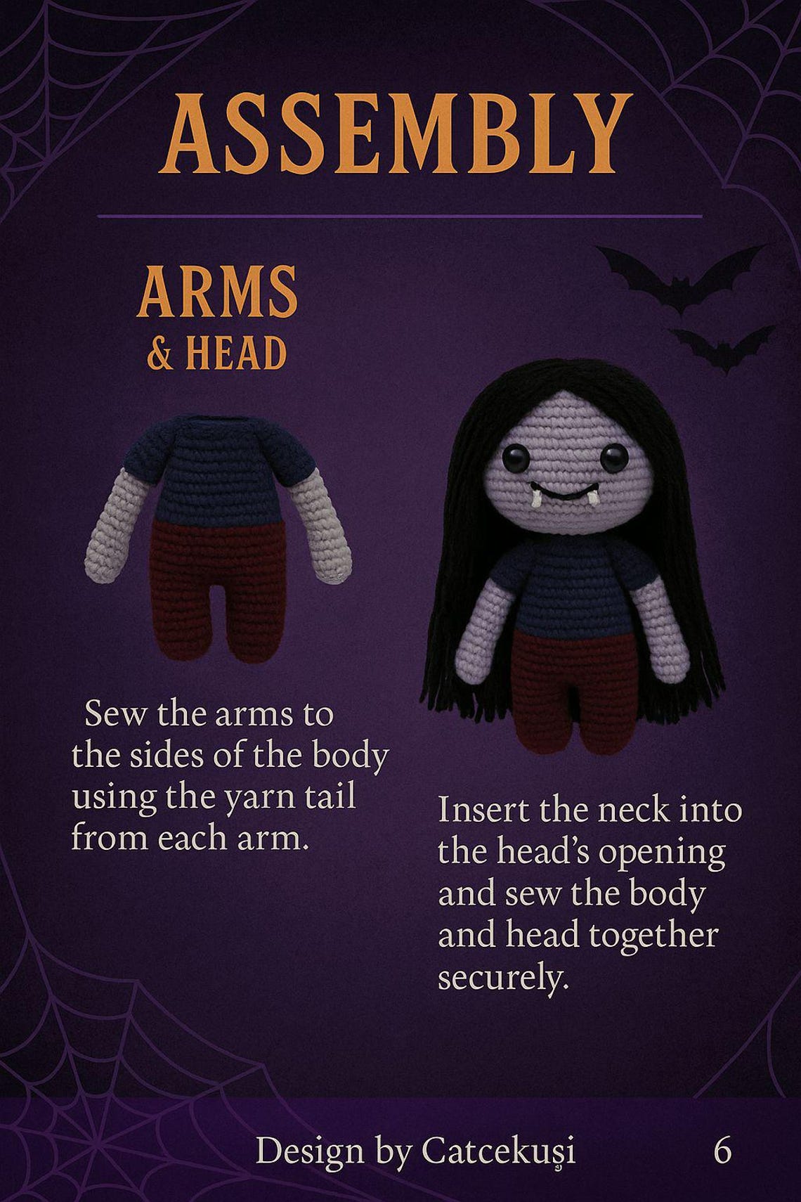 Amigurumi Crochet Pattern – Halloween Marceline Doll | Spooky Amigurumi ...