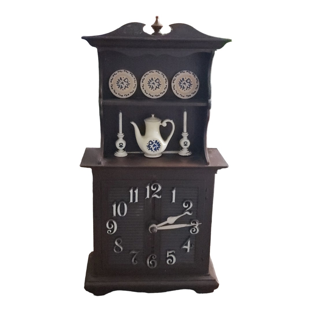 Vintage Mid Century Modern Electric Spartus Clock China Cabinet - Etsy