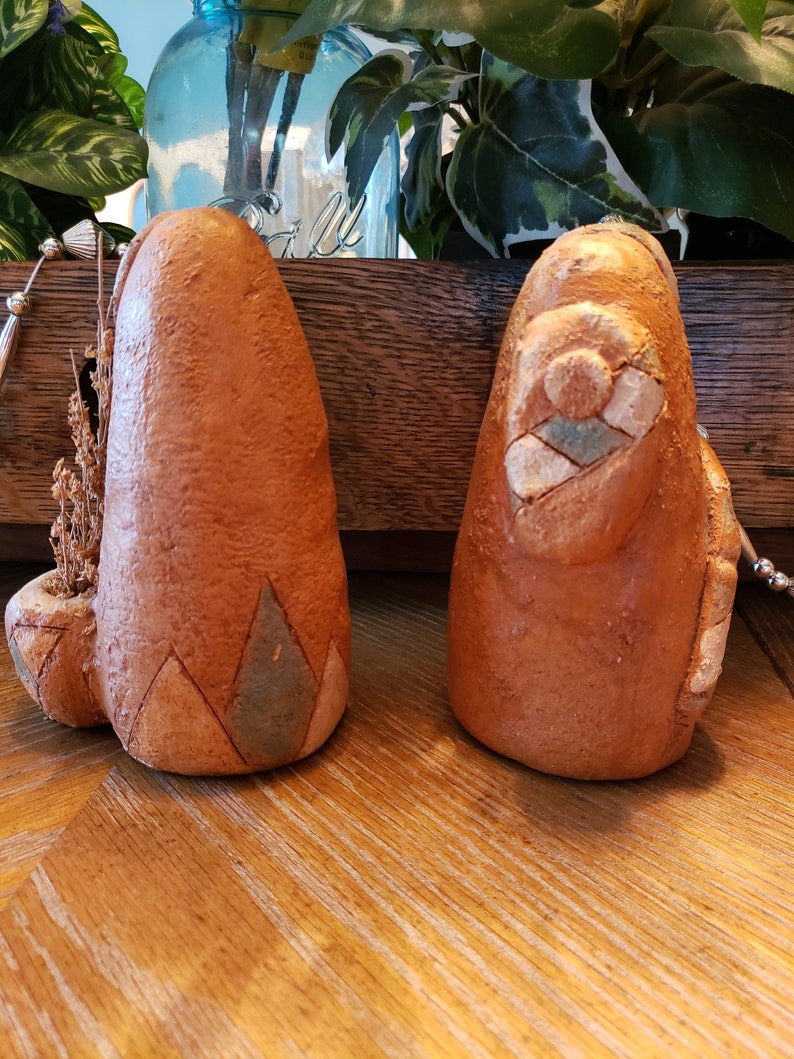 Vintage Clay Sculptures Artist Signed Folk Art Unique - Etsy