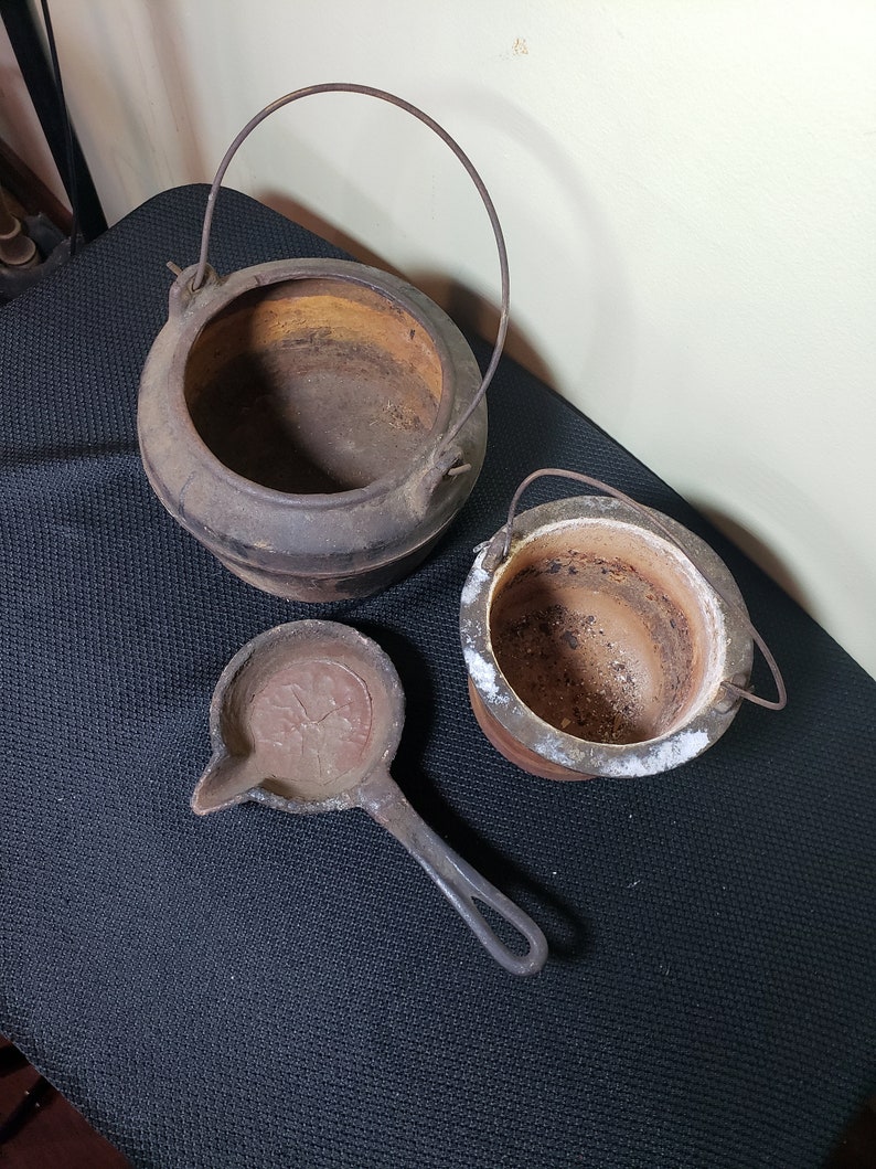 Antique Cast Iron Glue Pots and Ladle - Etsy