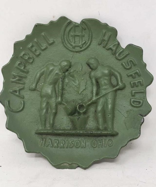 Vintage Campbell Hausfeld Foundry Harrison Ohio Cast Iron Ashtray Wall ...