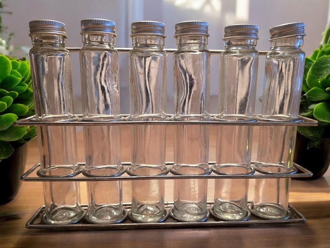 Espresso Bean Cellar Stand With Stainless Steel Rack - 6 Glass Tubes ...