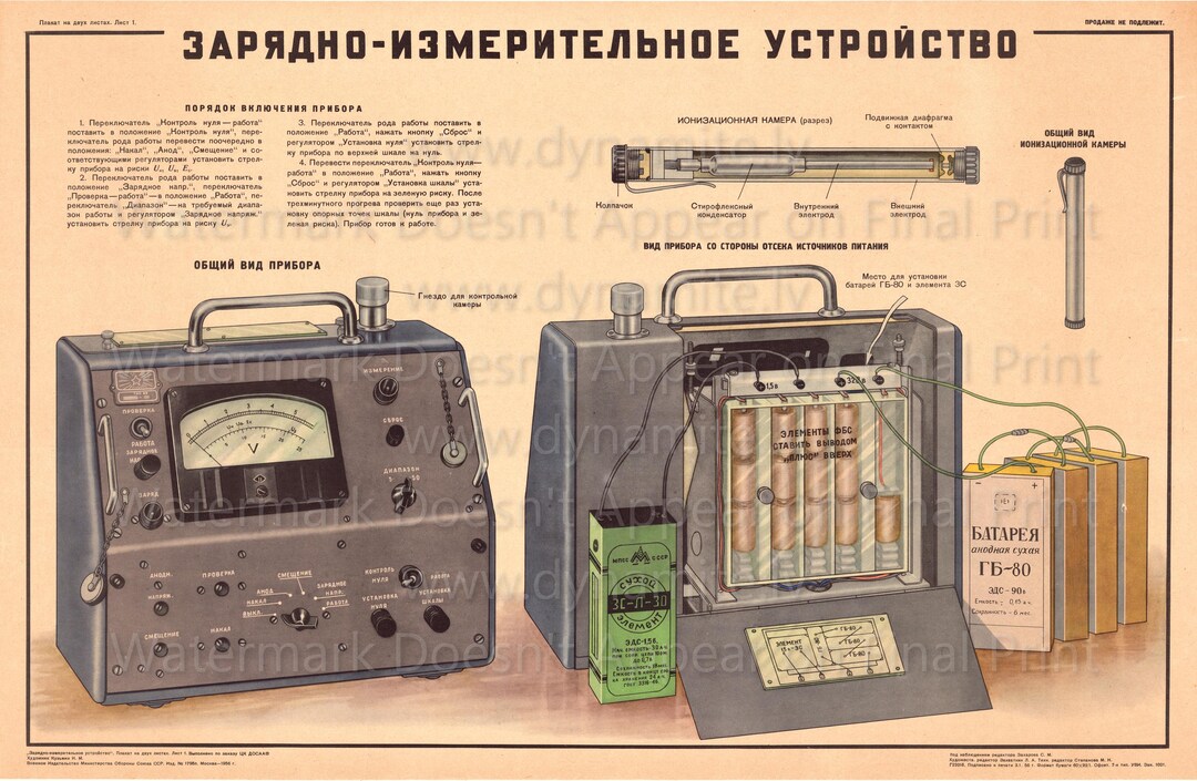 Soviet Civil Defense Educational Poster Print GEIGER COUNTER METER - Etsy