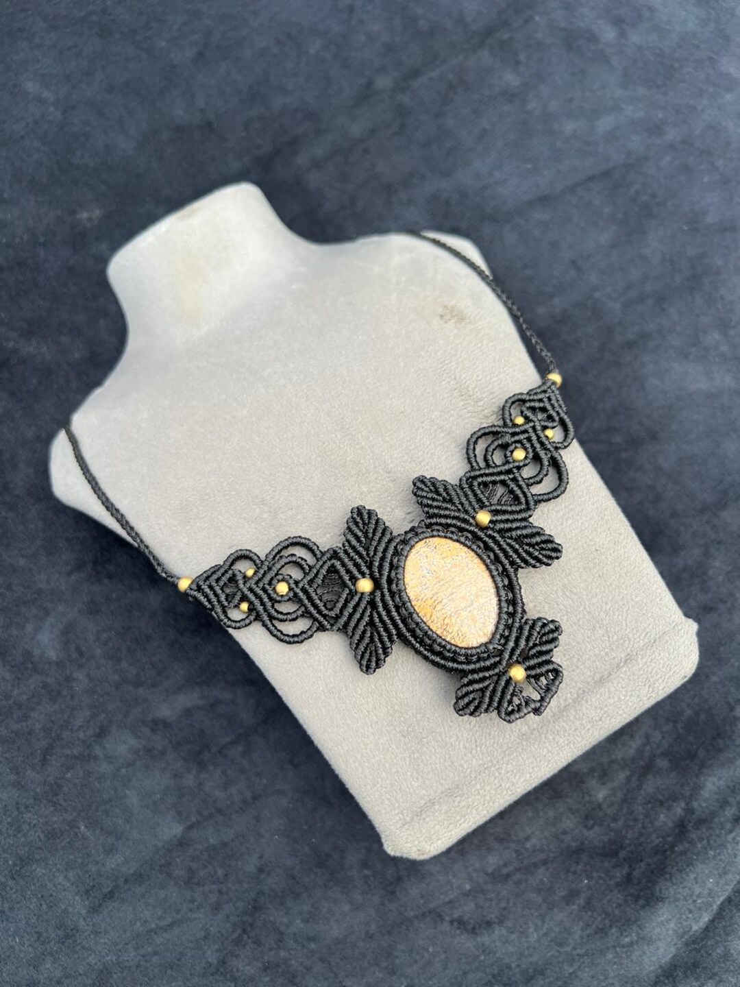 Pitcher Jasper Macrame Pendant Necklace: Emotional Balance, Creativity ...