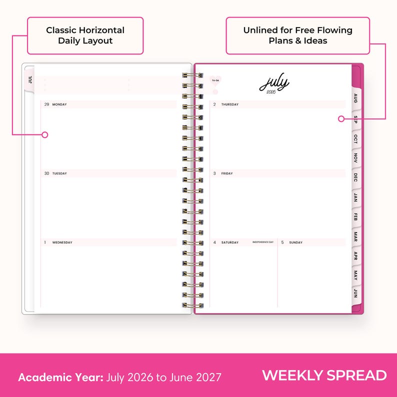 Blue Sky Color Me Courtney 2026-2027 Academic Planner , Weekly Monthly ...