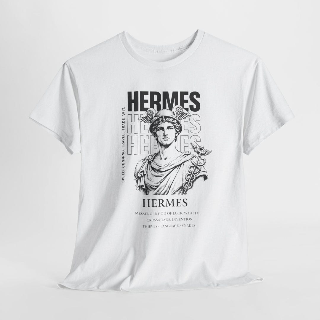 Hermes Bust Illustration T-shirt | Greek Mythology, Vintage Line Art - Etsy