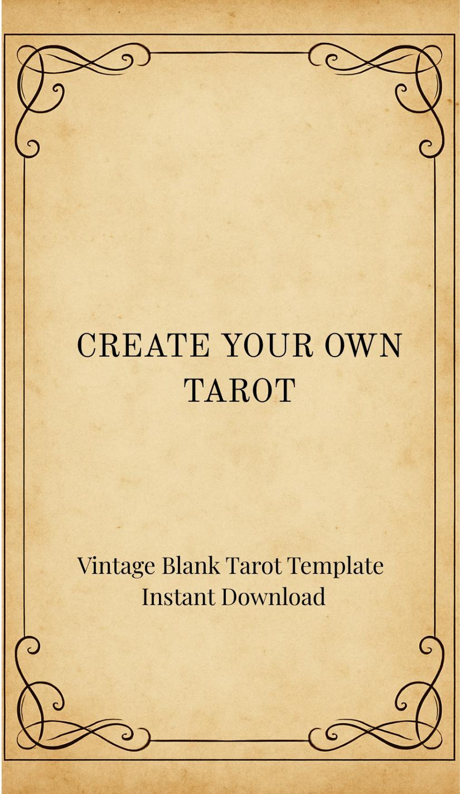 Vintage Parchment Tarot Card Template | Blank DIY Mystic Deck Design ...
