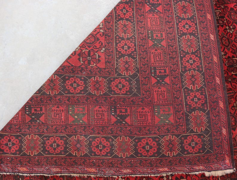 6'5x9 Ft 1940s Antique Turkmen Bashiri Rug, Afghan Wool Area Rug, - Etsy