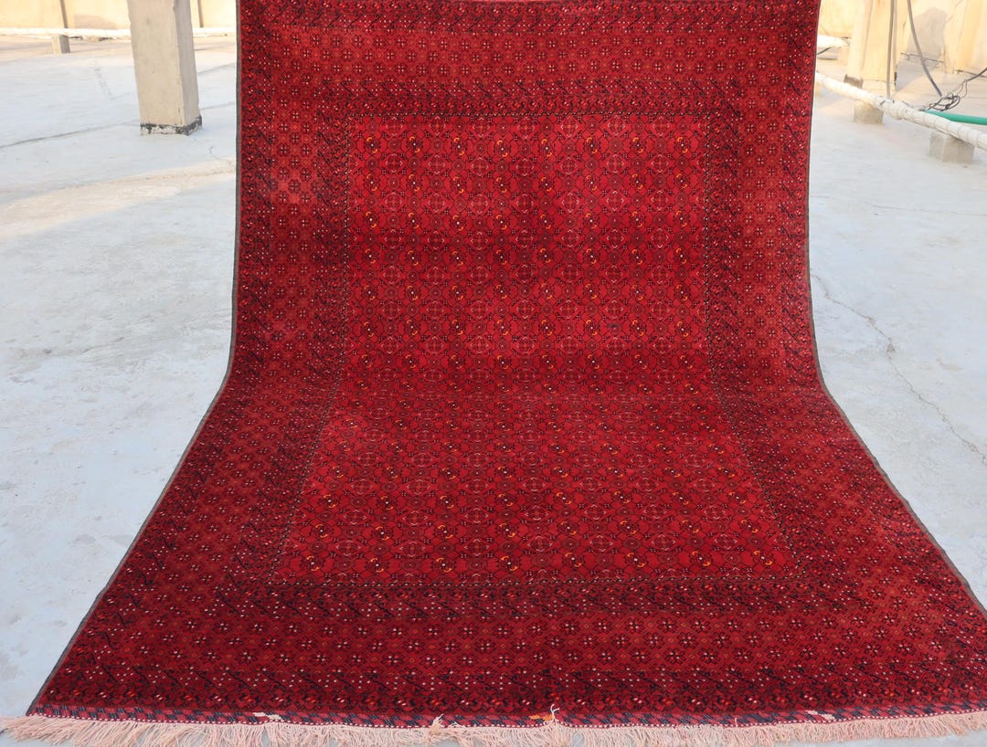 Vintage Afghan Bashiri Rug: 7x10 Handspun Wool, Vegetable Dye - Etsy