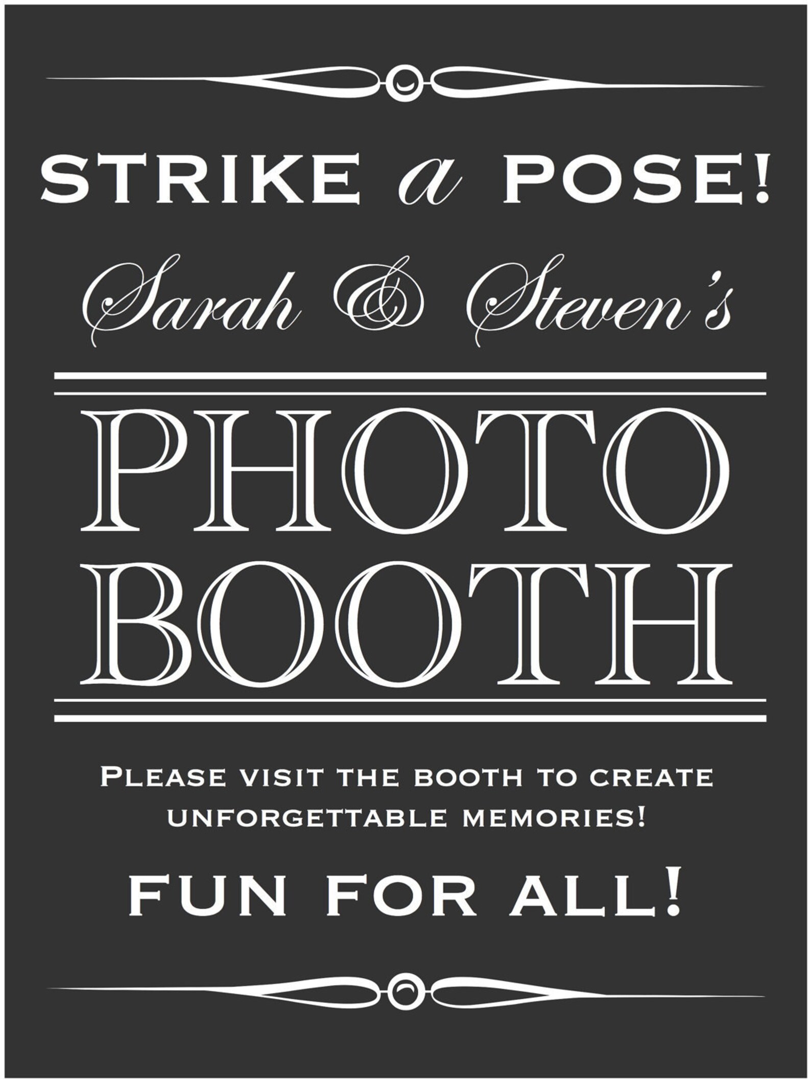 Chic Wedding Signage Photo Booth Sign or Poster DIY Printable - Etsy