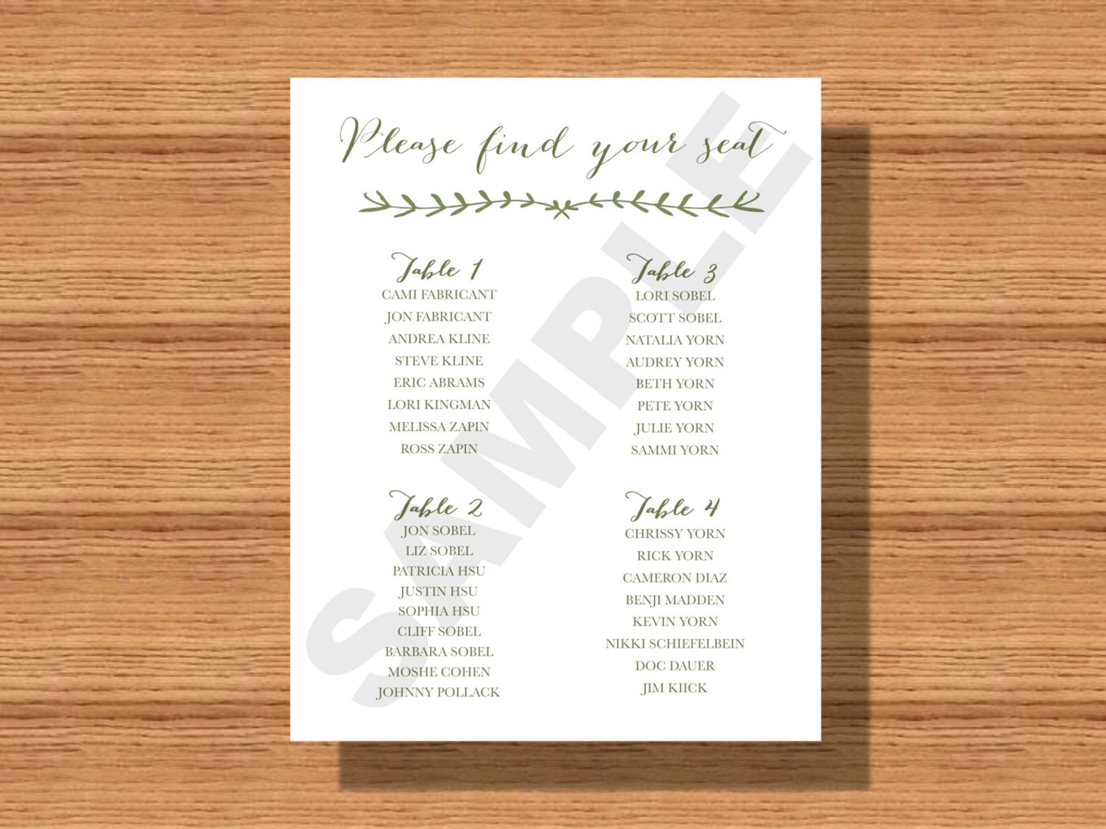 Custom Designed Wedding Wedding Seating Chart Simple Elegant | Etsy