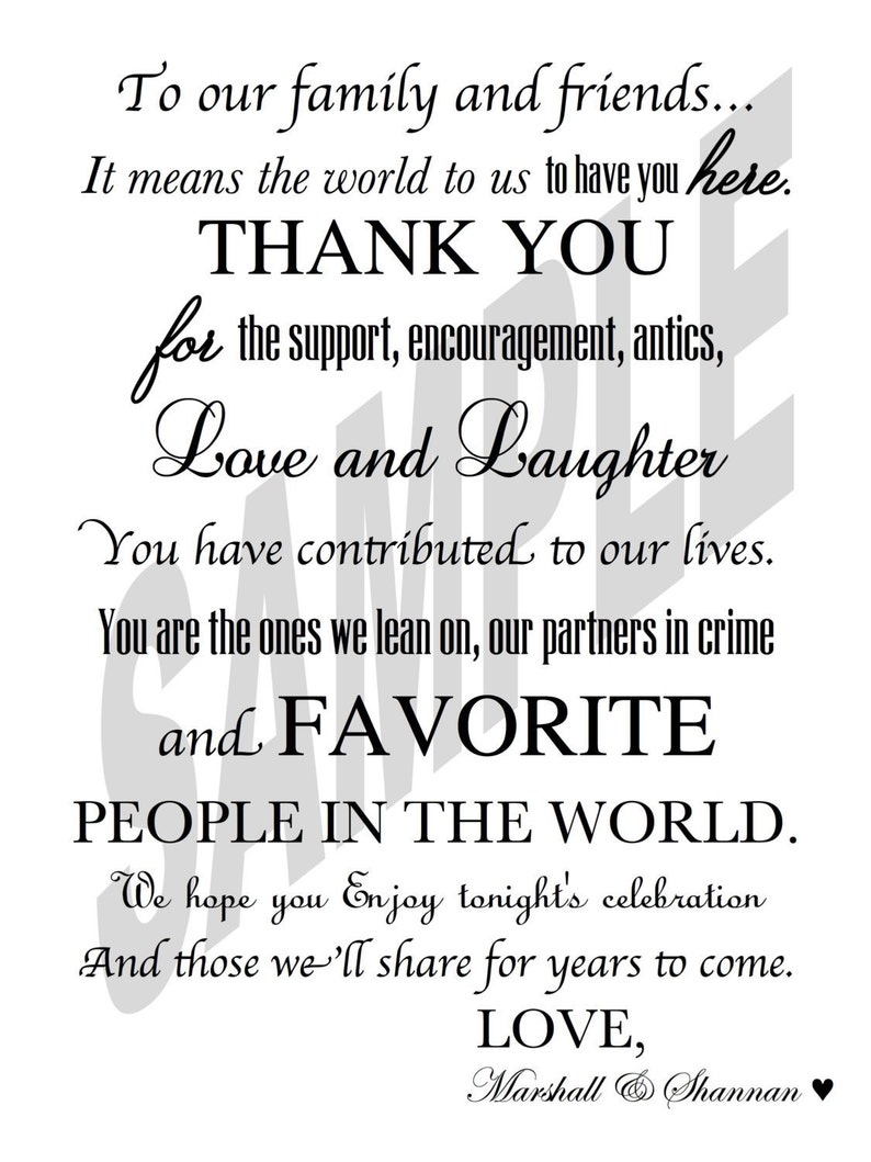 Wedding Day Thank You Note to Guest Printed or Printable - Etsy